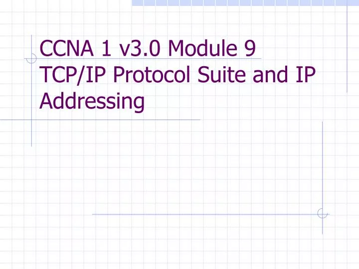 PPT - CCNA 1 v3.0 Module 9 TCP/IP Protocol Suite and IP Addressing ...