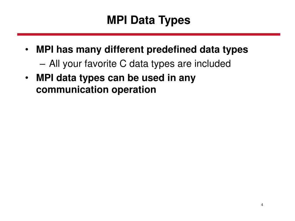 Ppt Review 6 Basic Mpi Calls Data Types Wildcards Using Status Probing Asynchronous