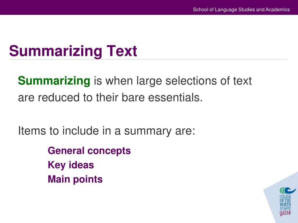 PPT - Summarizing Technical and Academic Texts PowerPoint Presentation ... PPT - Summarizing Technical and Academic Texts PowerPoint Presentation ...
