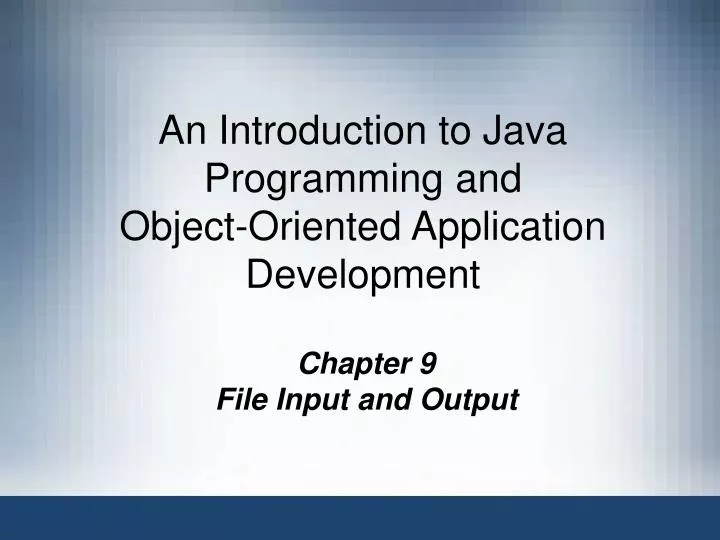 Ppt An Introduction To Java Programming And Object