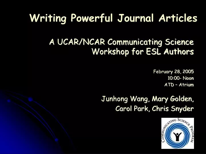 PPT - Writing Powerful Journal Articles PowerPoint Presentation, free ...