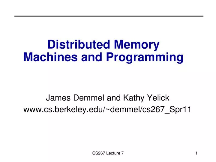 Ppt Distributed Memory Machines And Programming Powerpoint Presentation Id4392930
