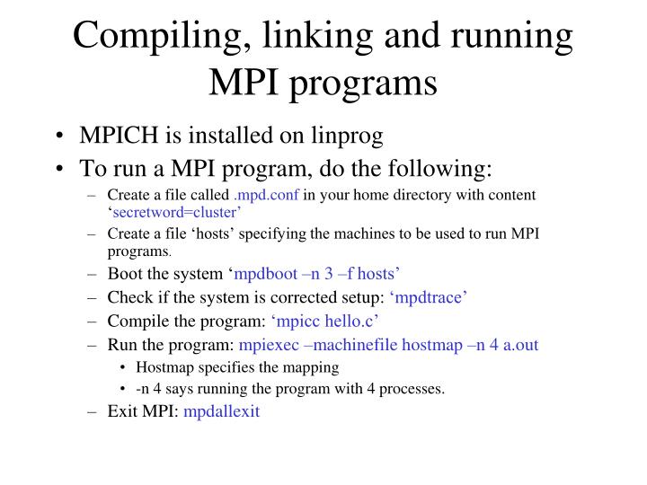 PPT - Programming distributed memory systems: Message Passing Interface (MPI) PowerPoint ...