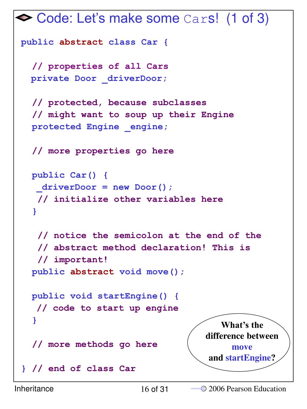 Ppt Inheritance Class Hierarchies Extending Objects Abstract Methods Abstract Classes 0945