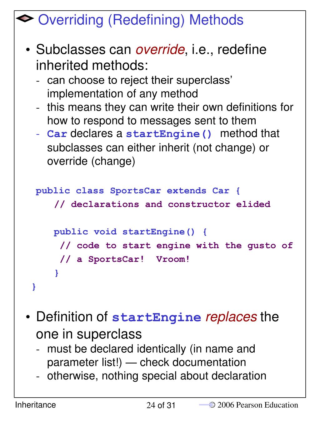 Ppt Inheritance Class Hierarchies Extending Objects Abstract Methods Abstract Classes