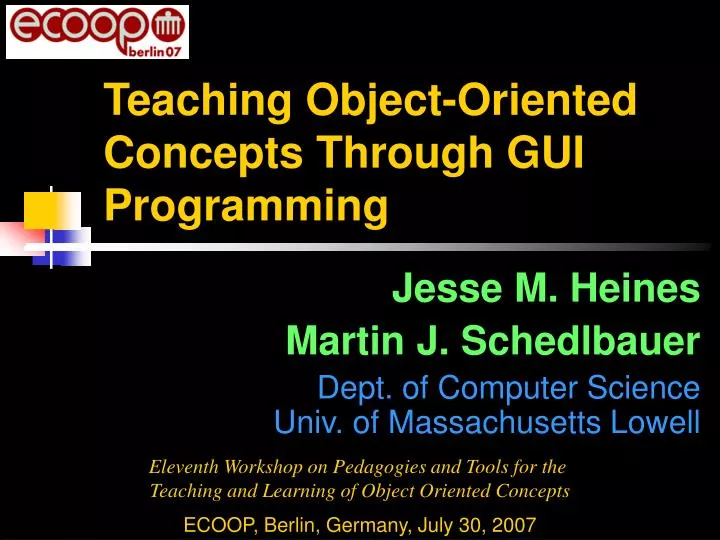 Ppt Teaching Object Oriented Concepts Through Gui Programming Powerpoint Presentation Id4393844 6744