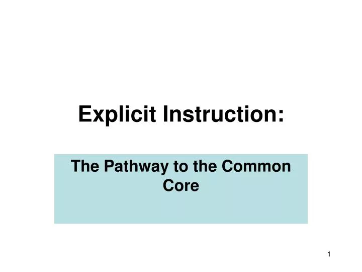 PPT - Explicit Instruction: PowerPoint Presentation, free download - ID ...