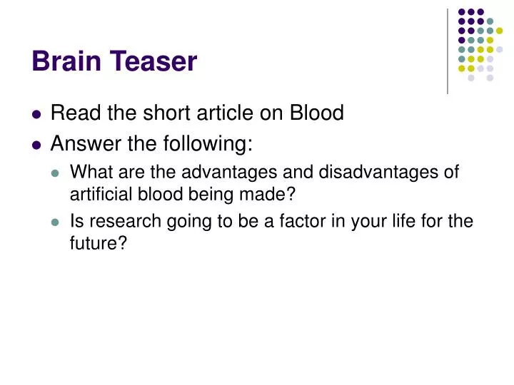 PPT - Brain Teaser PowerPoint Presentation, free download - ID:4396029