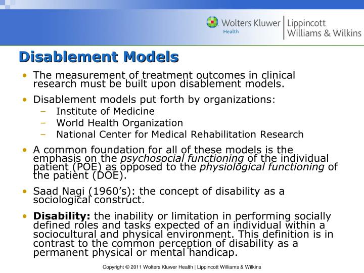 PPT - Chapter 15 Treatment Outcomes Across the Disablement Spectrum ...
