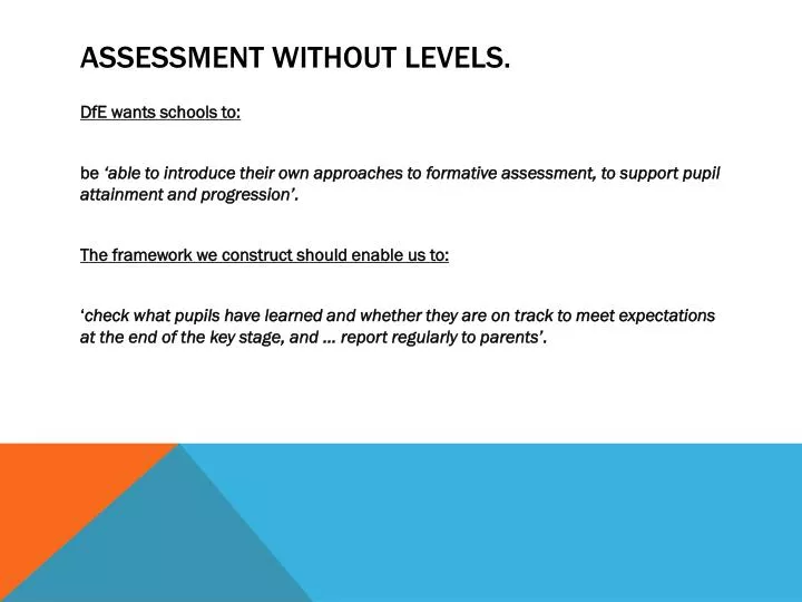 PPT - Assessment without levels. PowerPoint Presentation, free download ...