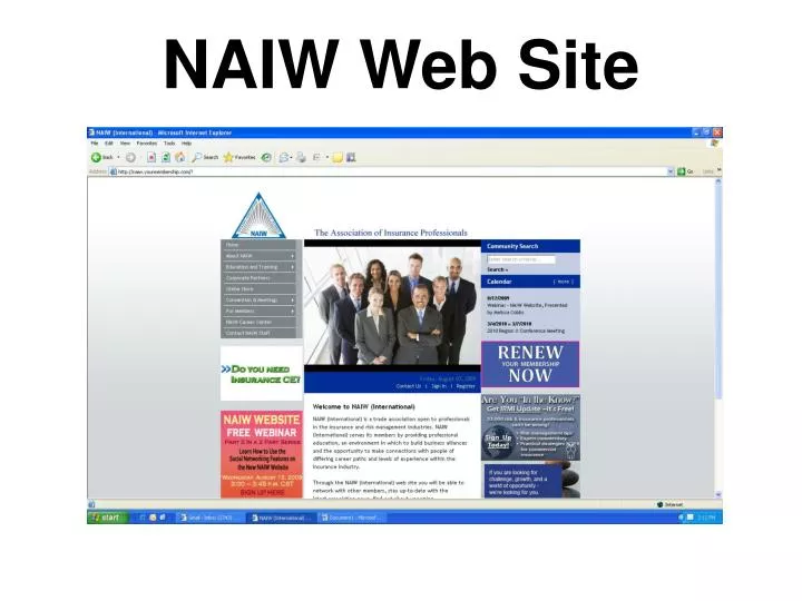 PPT - NAIW Web Site PowerPoint Presentation, free download - ID:4399617