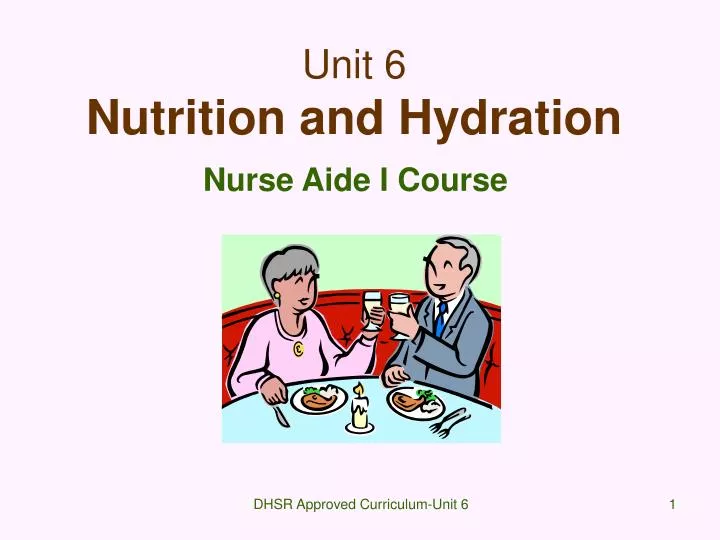 PPT - Unit 6 Nutrition and Hydration PowerPoint Presentation, free ...