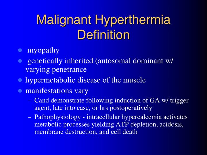 PPT - Malignant Hyperthermia A Review PowerPoint Presentation - ID:4400901