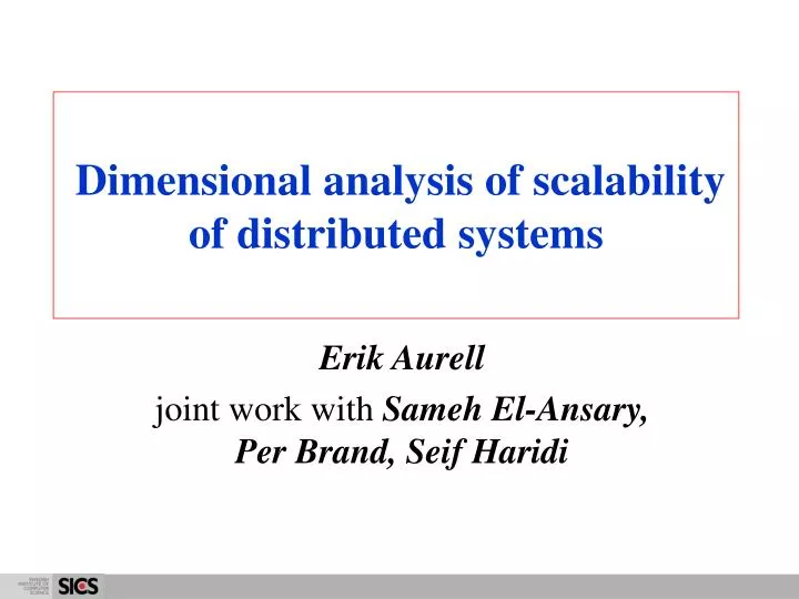 Ppt Dimensional Analysis Of Scalability Of Distributed Systems