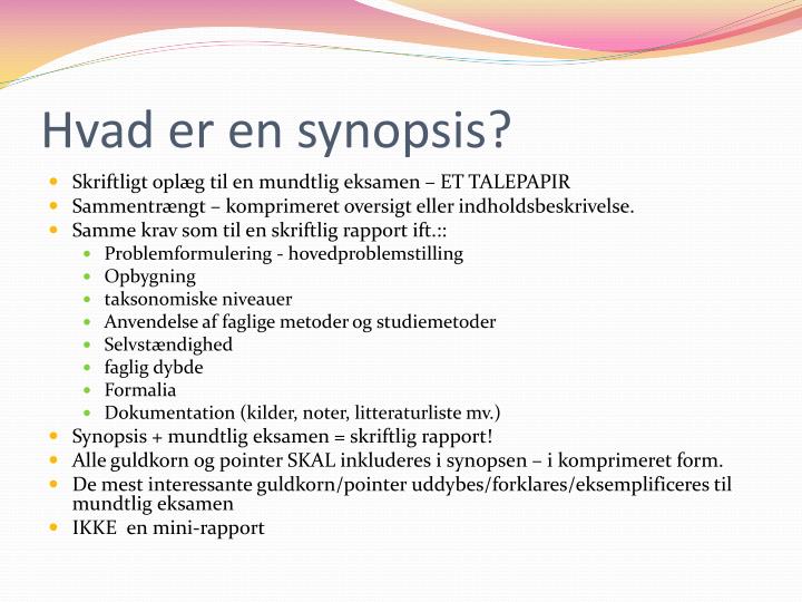 PPT - Synopsis PowerPoint Presentation - ID:4404774