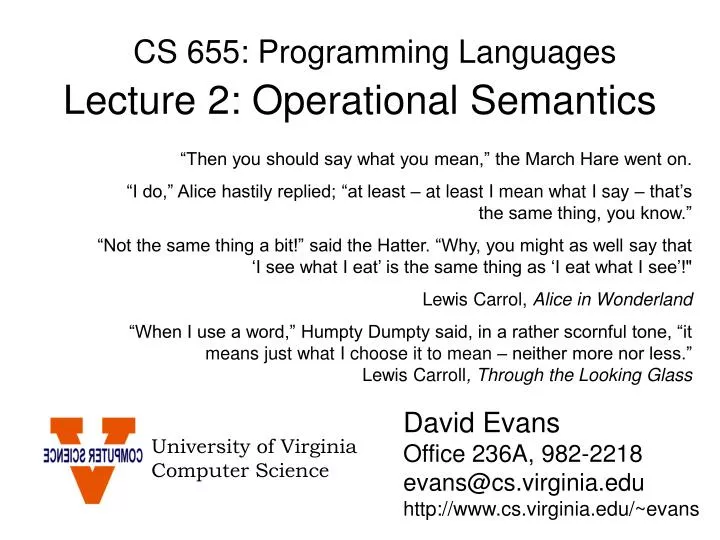 PPT - CS 655: Programming Languages PowerPoint Presentation, free ...