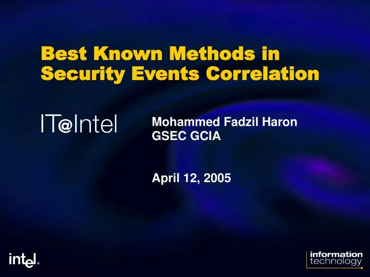 Ppt Best Known Methods In Security Events Correlation Powerpoint Presentation Id 4405516