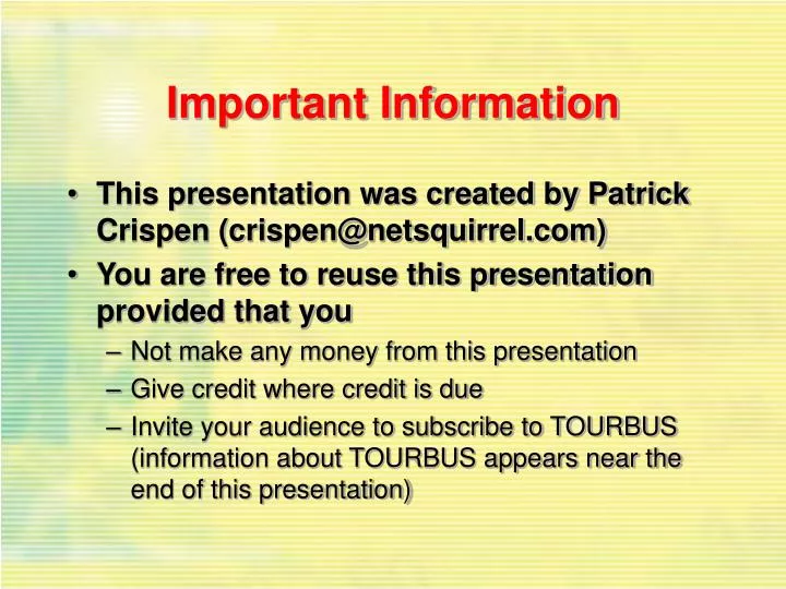 PPT - Important Information PowerPoint Presentation, free download - ID ...
