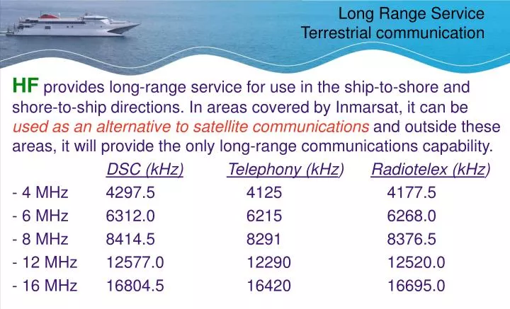 PPT - Long Range Service Terrestrial communication PowerPoint ...