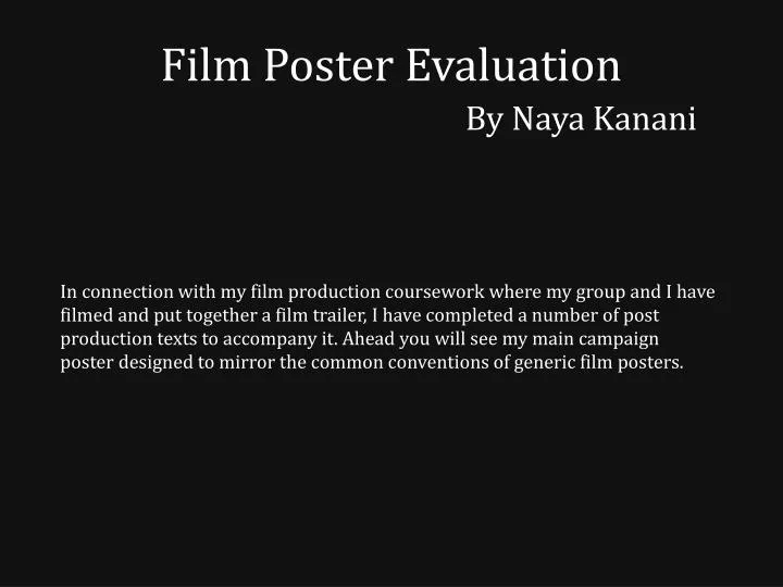 PPT - Film Poster Evaluation PowerPoint Presentation, free download ...
