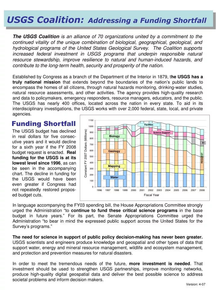PPT - USGS Coalition: Addressing a Funding Shortfall PowerPoint ...