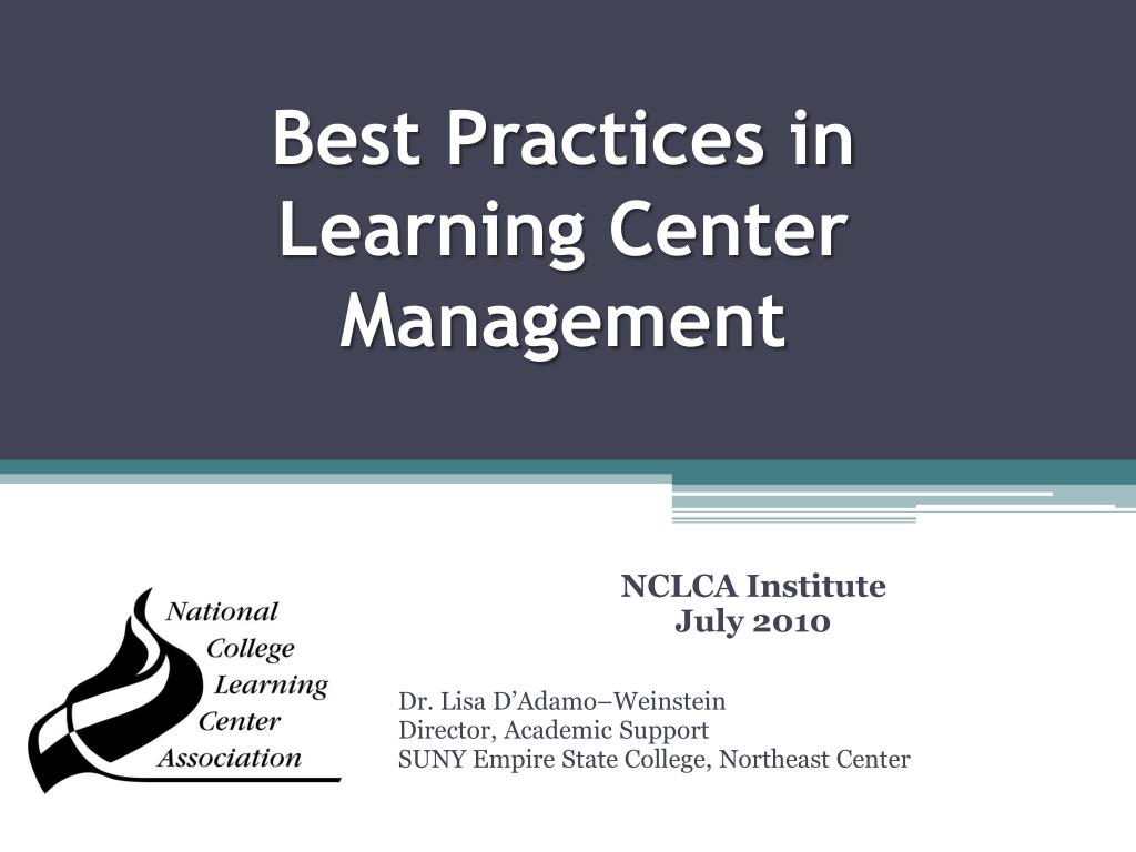 PPT - Best Practices in Learning Center Management PowerPoint ...