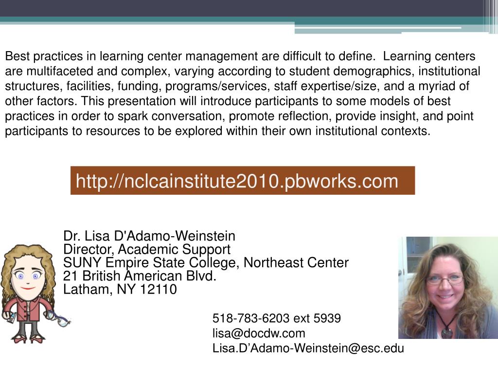 PPT - Best Practices in Learning Center Management PowerPoint ...