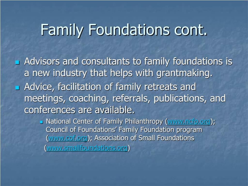 PPT - Organizational Giving: Family Foundations & Corporate Giving ...