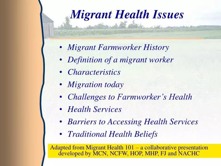 PPT - Migrant Health Issues PowerPoint Presentation, free download - ID ...
