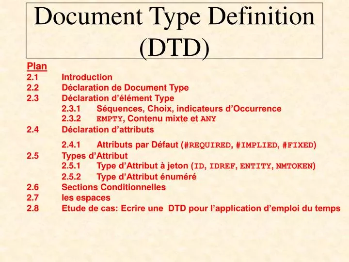 PPT - Document Type Definition (DTD) PowerPoint Presentation, free ...