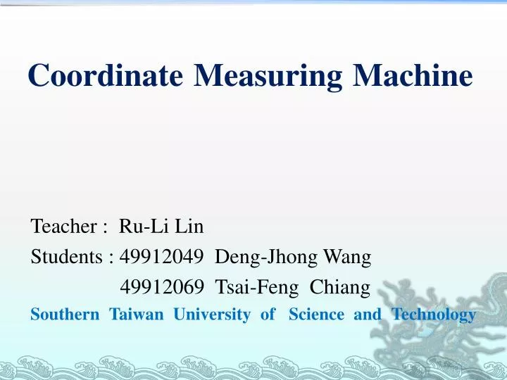 PPT - Coordinate Measuring Machine PowerPoint Presentation, free ...