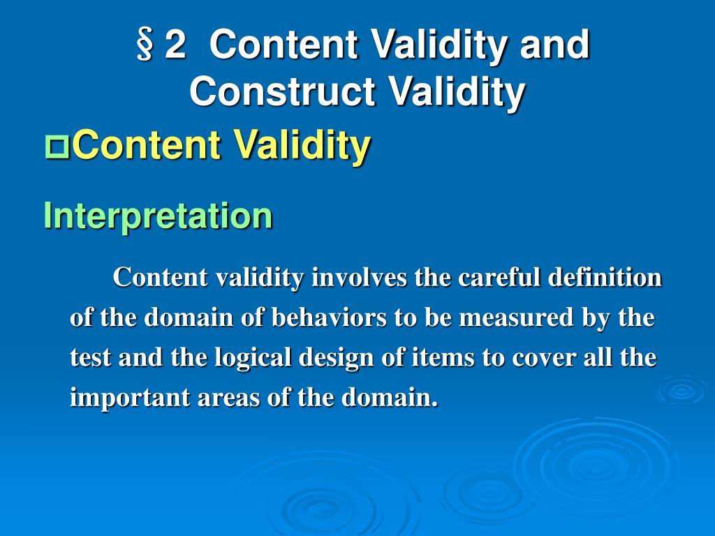 Ppt Chapter 6 Validity §1 Basic Concepts Of Validity Powerpoint