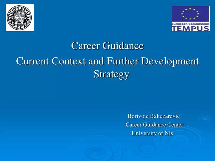 PPT - Career Guidance Current Context and Further Development Strategy ...