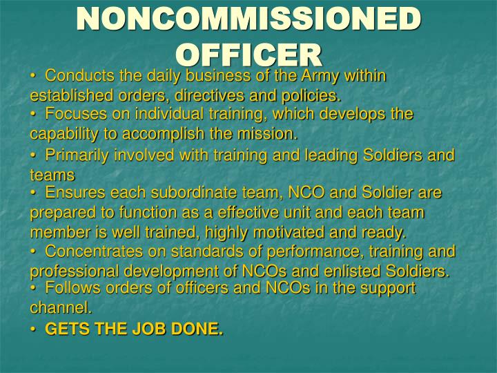 PPT - Duties, Responsibilities and Authority of a NCO PowerPoint ...
