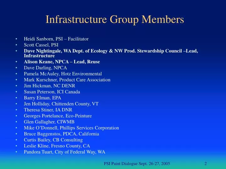 PPT - Infrastructure Group Members PowerPoint Presentation, free ...