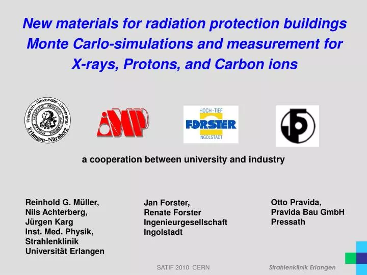 PPT - New materials for radiation protection buildings Monte Carlo ...