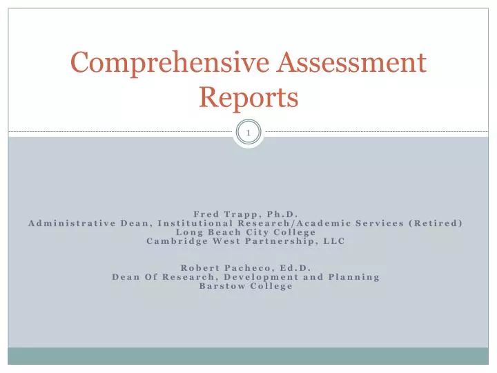 PPT - Comprehensive Assessment Reports PowerPoint Presentation, free ... PPT - Comprehensive Assessment Reports PowerPoint Presentation, free ...
