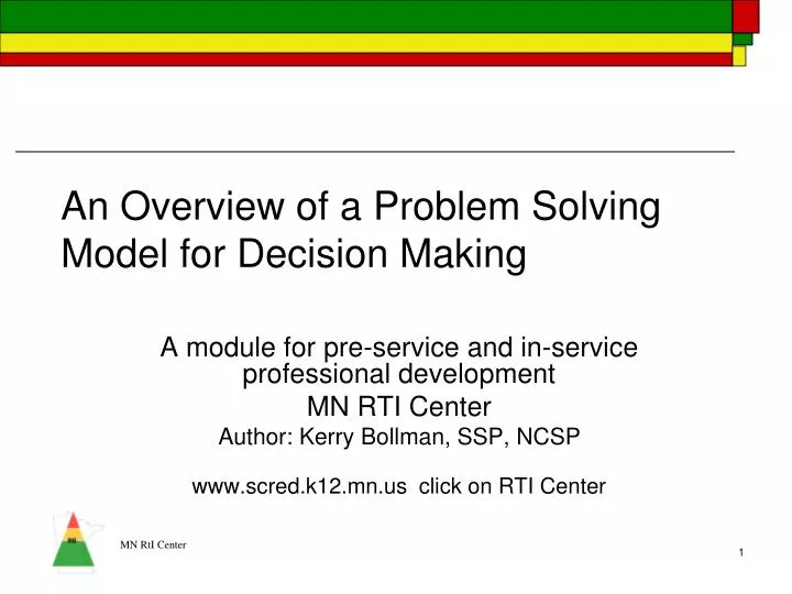 PPT - An Overview of a Problem Solving Model for Decision Making PowerPoint Presentation - ID ...