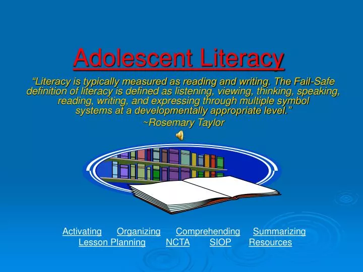 PPT - Adolescent Literacy PowerPoint Presentation, free download - ID ...