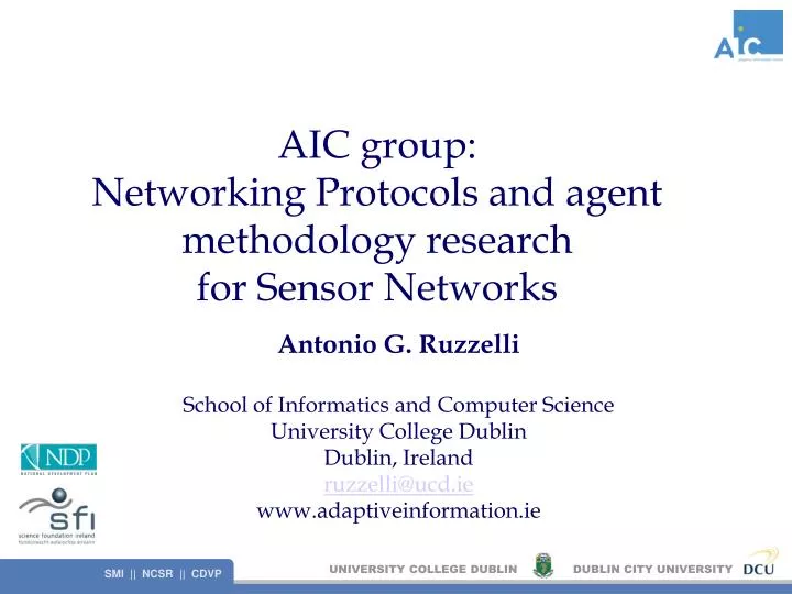 PPT - AIC group: Networking Protocols and agent methodology research ...