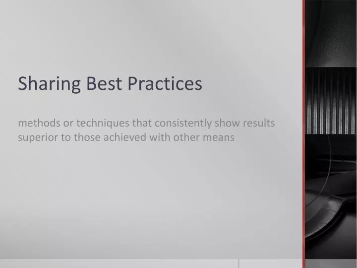 PPT - Sharing Best Practices PowerPoint Presentation, free download ...