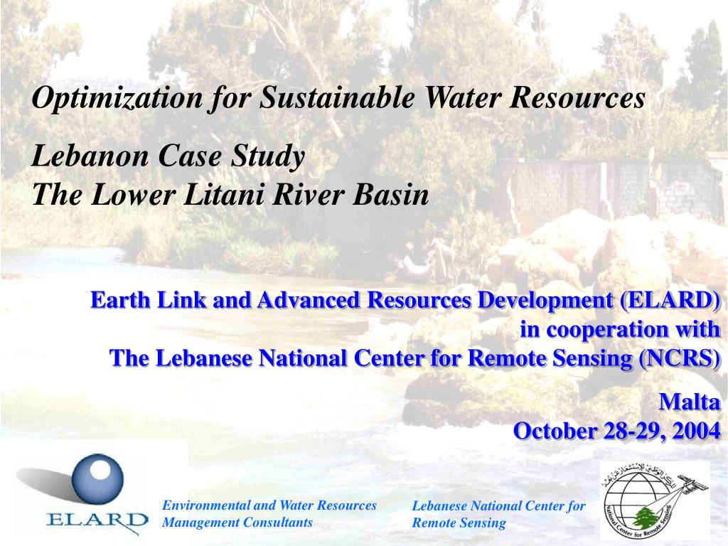 PPT - Optimization for Sustainable Water Resources Lebanon Case Study ...