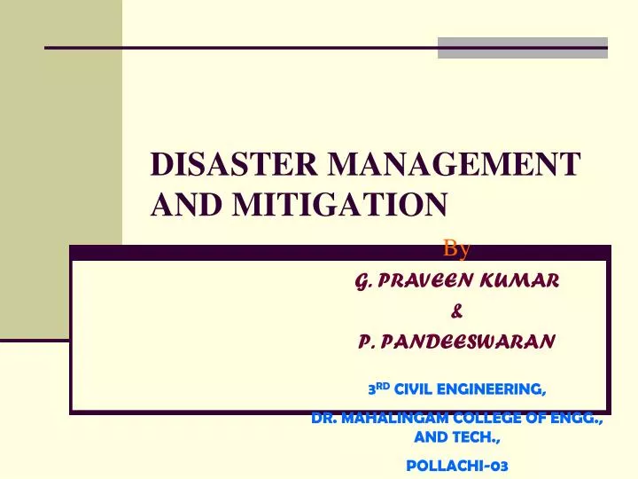 PPT - DISASTER MANAGEMENT AND MITIGATION PowerPoint Presentation, free ...