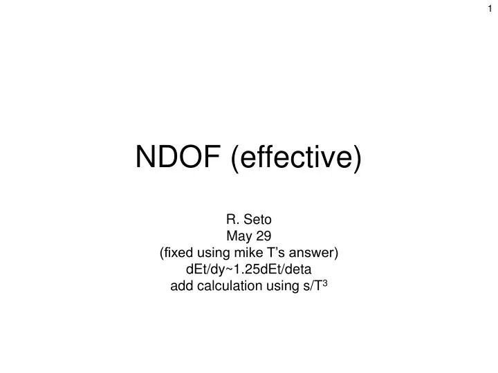 PPT - NDOF (effective) PowerPoint Presentation, free download - ID:4416395