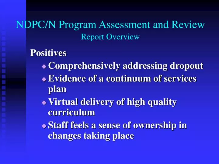 PPT - NDPC/N Program Assessment and Review Report Overview PowerPoint ...
