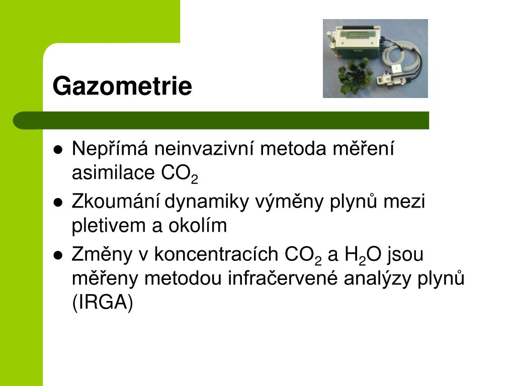 PPT - Infračervené analyzátory plynů v gazometrických systémech ...