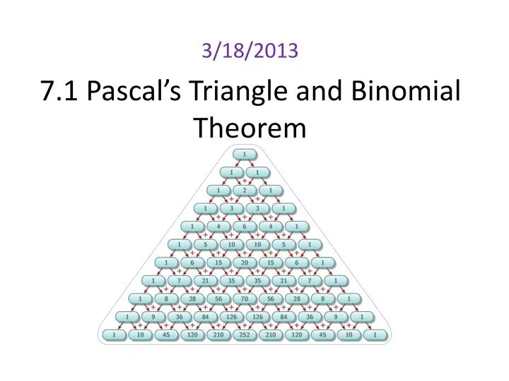 PPT - 7.1 Pascal’s Triangle and Binomial Theorem PowerPoint ...