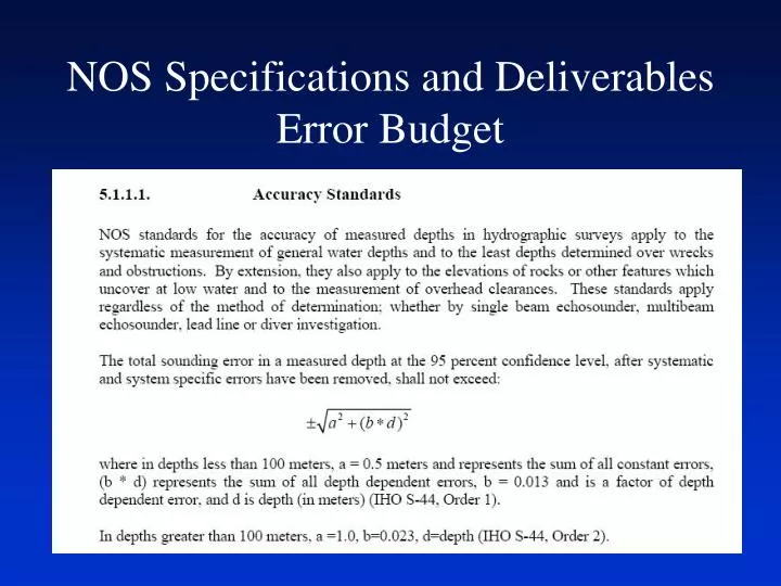 PPT - NOS Specifications and Deliverables Error Budget PowerPoint ...