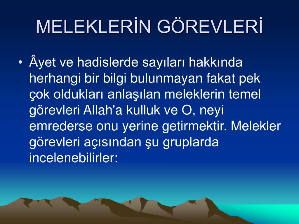PPT - MELEKLERE İMAN VE HAYATIMIZDAKİ YERİ VE ÖNEMİ PowerPoint Presentation - ID:4419354