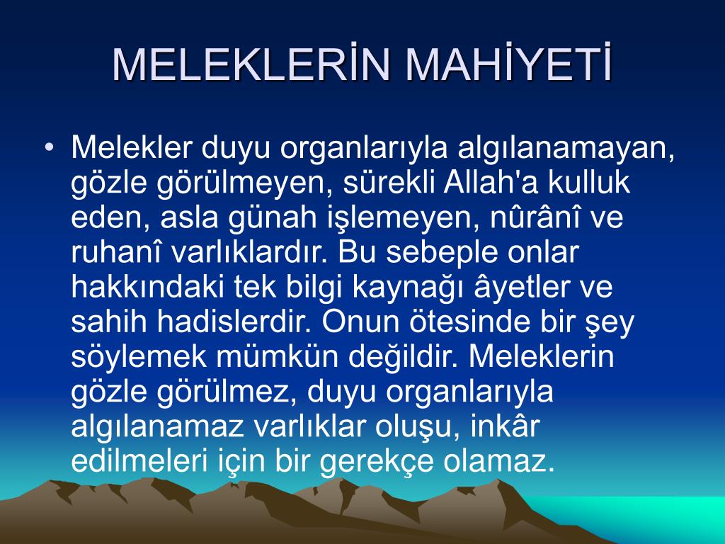 PPT - MELEKLERE İMAN VE HAYATIMIZDAKİ YERİ VE ÖNEMİ PowerPoint Presentation - ID:4419354